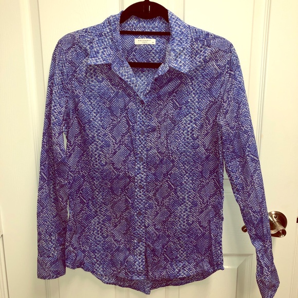Equipment | Tops | Equipment Blue White Python Print Ls Button Down ...